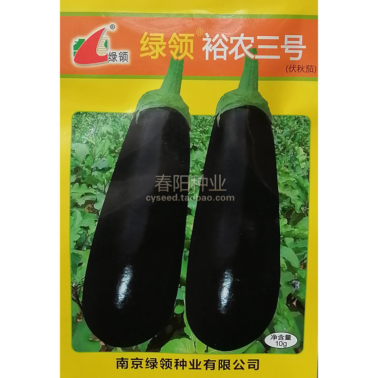 绿领裕农三号茄子种子伏秋茄果长粗棒形紫黑色茄子种籽高产墨茄