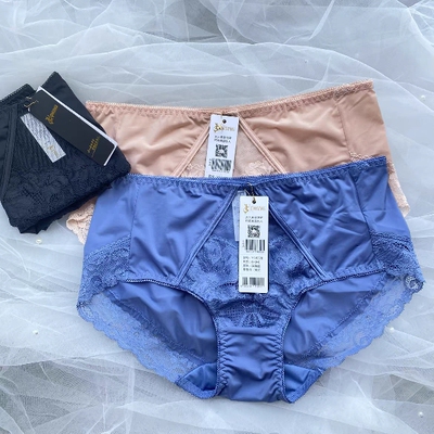 纤妍新款BN6228配套小裤牛奶丝冰丝面料中腰款蕾丝包边小裤