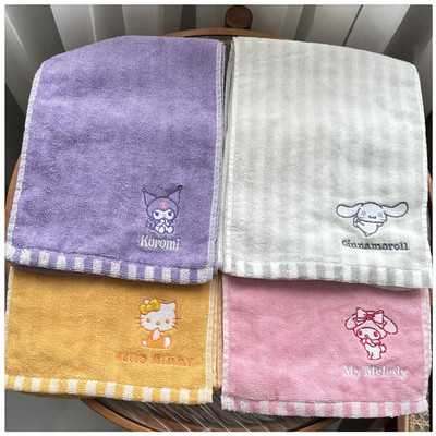 新品出口日本外贸余单全棉全棉无荧光剂柔软毛圈可爱运动毛巾围巾