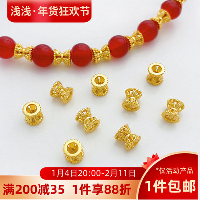 18K包金保色沙漏形花托隔珠