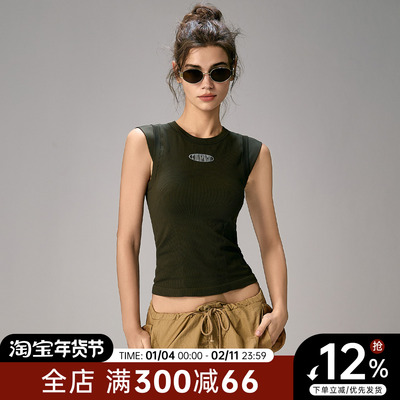 Choc女孩无缝一体织透气瑜伽服背心上衣固定杯运动T恤健身上衣T恤