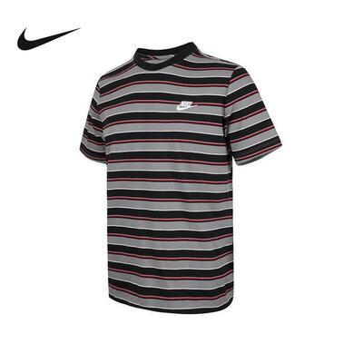 Nike耐克短袖男25夏季刺绣小LOGO宽松透气条纹运动T恤HJ0551-011