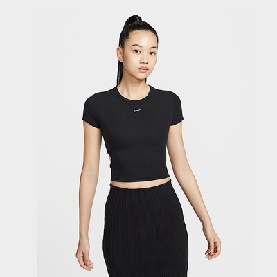nike耐克短袖女2025春季新款运动休闲短款露脐透气T恤HJ0720-010