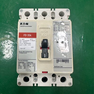 议价伊顿断路器FD35k 15A 3P 600VAC/250VD