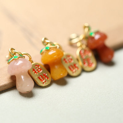 金丝玉小蘑菇diy手链项链配件