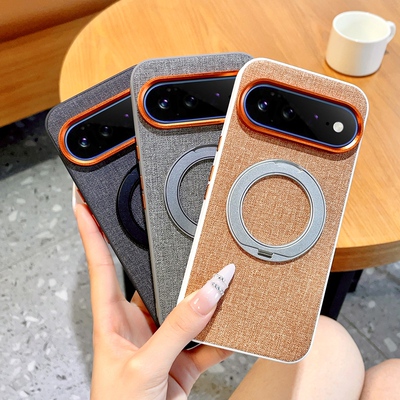适用谷歌pixel11ProXL手机壳新款磁吸全包防摔google pixel11Pro素皮保护套磨砂软壳带旋转支架pixel11外壳男