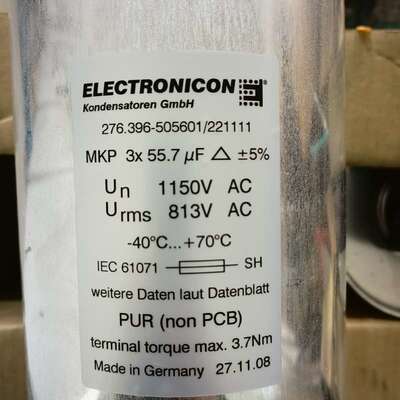 议价ELECTROCON 电容 ：MKP3*55.7UF ，可维修