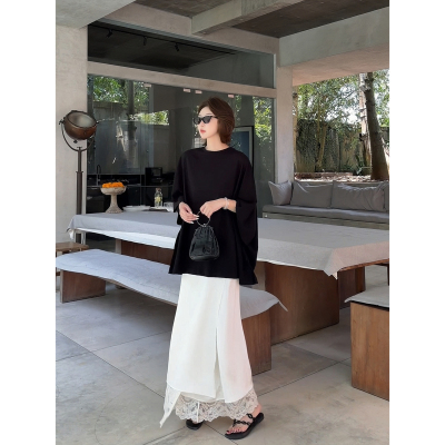 【盛朗熙AresMines】杜乐丽花园 法式蕾丝两穿可调节直筒半身长裙