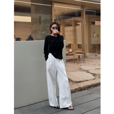 【盛朗熙AresMines】清荷摇曳 春夏不规则设计一字领莱赛尔针织衫