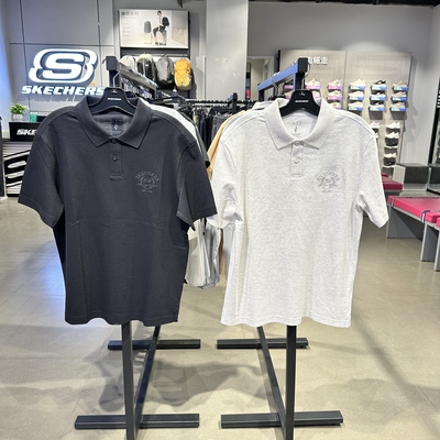 Skechers斯凯奇男士夏季纯色百搭宽松POLO领短袖T恤衫L226M059