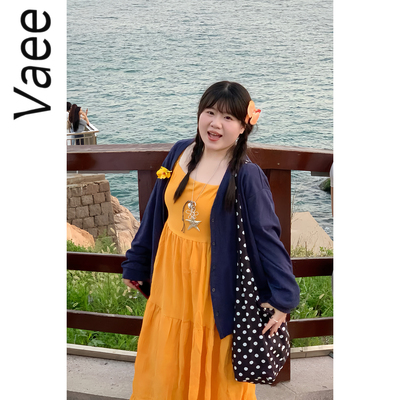 Vaee大码女装复古气质百搭长袖开衫外套秋季新款设计感小众上衣