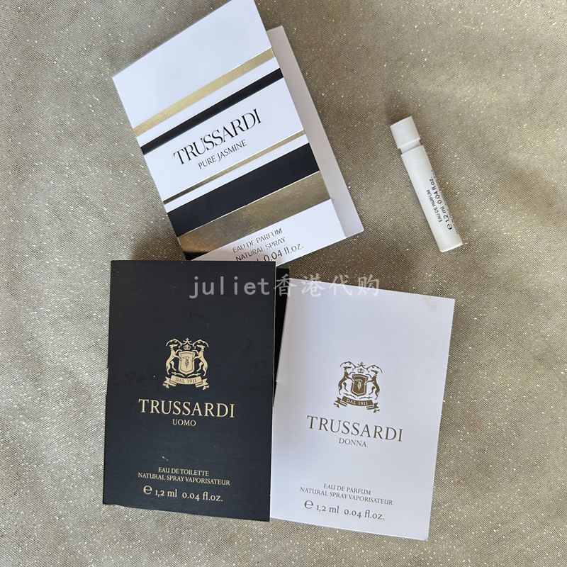 香港莎莎 TRUSSARDI杜鲁萨迪风华女士酷黑男士香水小样EDP 1.2ml