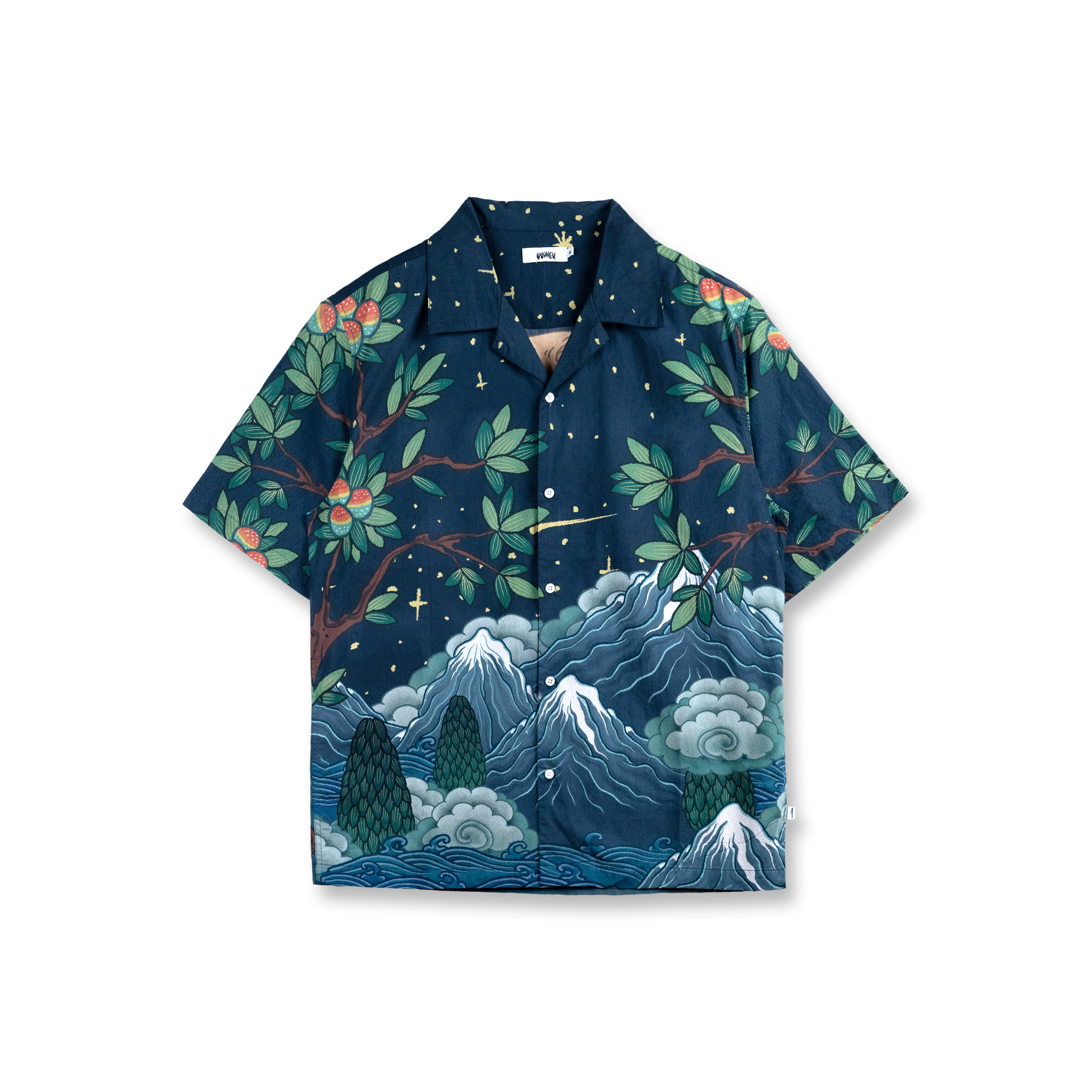 無南WUVNEN官方新品《呼麦蒙古人》系列印花夏威夷衬衫