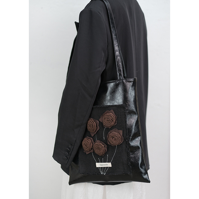 Upgranule 野玫瑰花 小众设计师单肩包原创环保pu通勤包