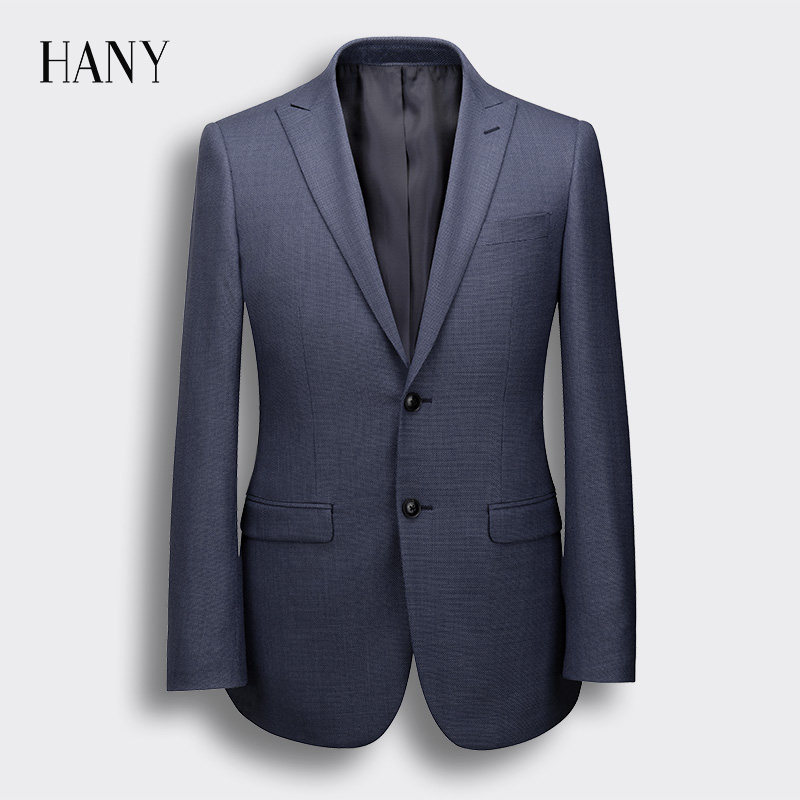 【断码清仓】HANY汉尼羊毛西服男士商务正装高级花纱西装外套上衣