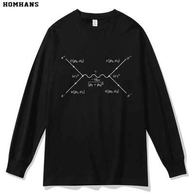 费曼图印花长袖T恤春秋上衣