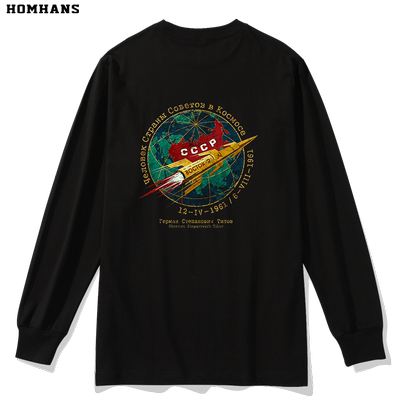 cccp号秋装太空nasa宇宙长袖T恤