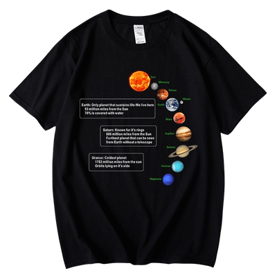 太阳系行星天文宇宙探索短袖亲子