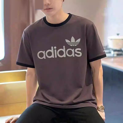 阿迪达斯三叶草男装短袖T恤26夏季新款圆领跑步半袖运动服KY8453