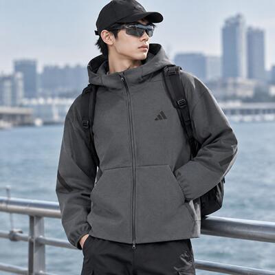 阿迪达斯官方正品男装针织夹克外套2026秋季新款跑步运动服KX7689
