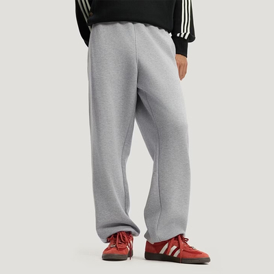 adidas阿迪达斯三叶草男裤灰色直筒长裤26春新款针织运动裤KT0653