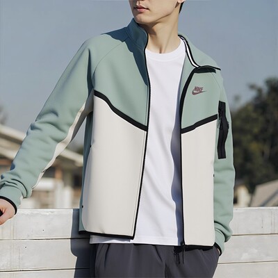 NIKE耐克男子开襟连帽衫外套拼色旅游户外夹克休闲运动服HV0950