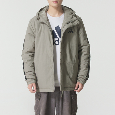 Adidas阿迪达斯2025年新款男装连帽外套保暖舒适运动棉衣JY8305