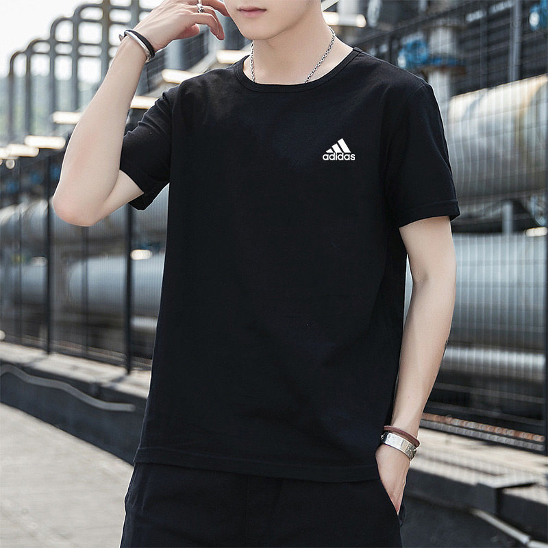 阿迪达斯户外旗舰短袖男2023冬季新款运动纯色训练跑步T恤IC9282_虎窝淘