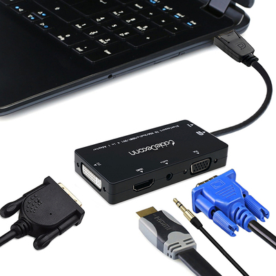 DP转HDMI/VGA/DVI音频四合一线