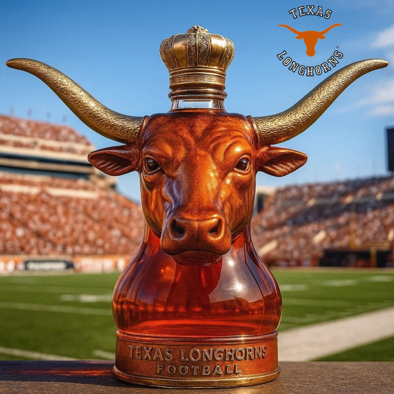 跨境新品摆件Longhorns Whiskey Bottle长角牛橄榄球队威士忌酒瓶
