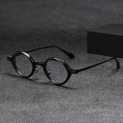 ARLT-6071优质不规则板材搭配B钛超弹不夹脸时尚文艺圆形眼镜框