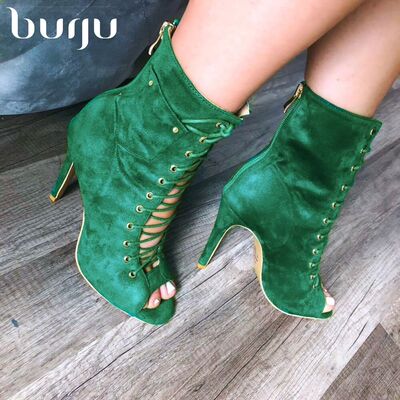 burju-Dejavu绿色爵士短靴