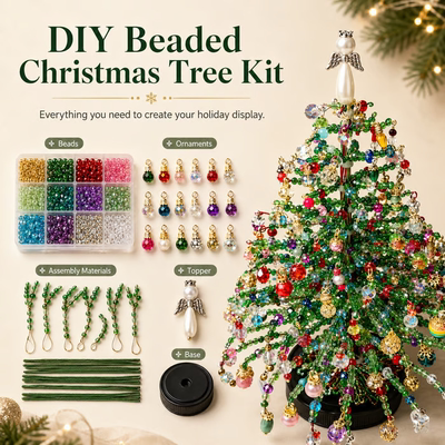 跨境爆款 DIY Beaded Christmas Tree Kit 手工DIY串珠圣诞树套装