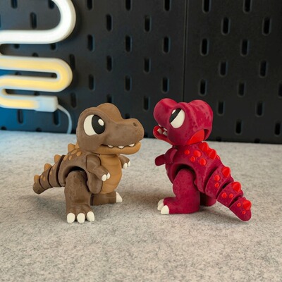 跨境新款 Articulated Cute T-Rex 3D打印关节柔性三角龙解压玩具