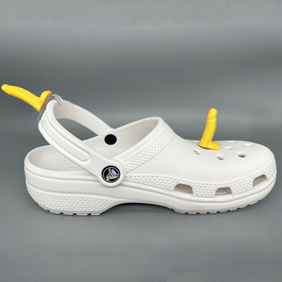 跨境新品洞洞鞋小饰品 cock on a croc 鞋子装饰配件鳄鱼上的公鸡