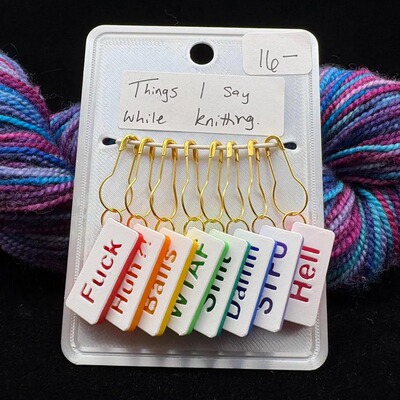 跨境新品Things I say while knitting 编织时说的话脏话针记号笔