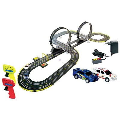 CAR CLUB ELECTRAX大型计圈数双环形立体轨道电击双人竞赛遥控车