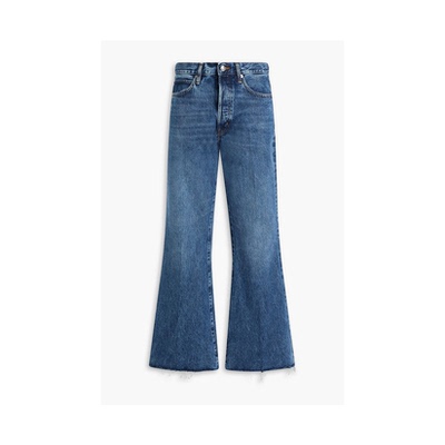 Frame Denim Lax 中腰喇叭牛仔裤女设计感修身百搭热裤软牛仔潮