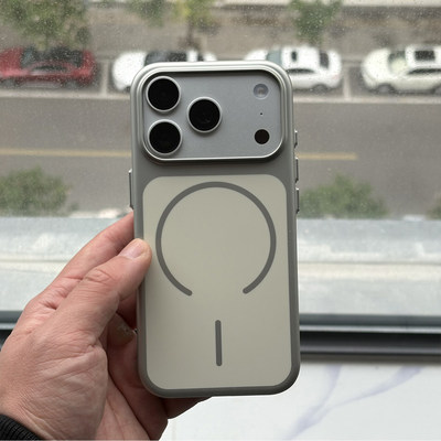 银白色细圈磁吸适用iPhone17苹果17promax手机壳16简约15超薄14肤感13亚克力12硬壳magsafe男电镀漆高级新款