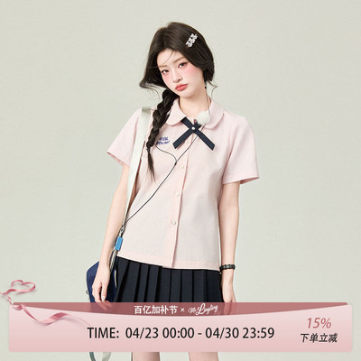 花铃太太泰式校服套装jk衬衫学院风衬衣女生短袖夏季女毕业照穿搭