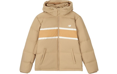 NEW BALANCE秋冬卡其拼接新款百搭休闲连帽男羽绒服 AMJ33341
