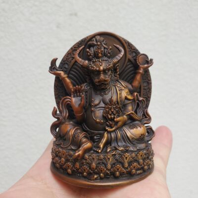 尼泊尔工艺纯铜牛王神珠天菩萨佛像摆件铜牛王天铜像摆设家居佛堂