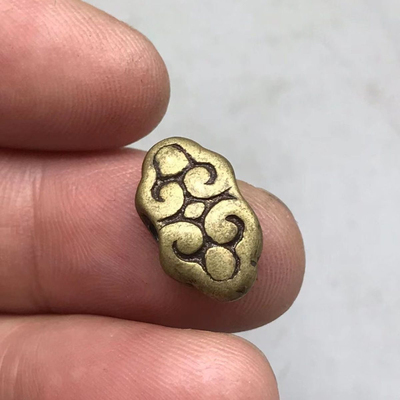 藏式利马铜托甲背云配饰配件百搭西藏白铜风格文玩手串diy配饰品