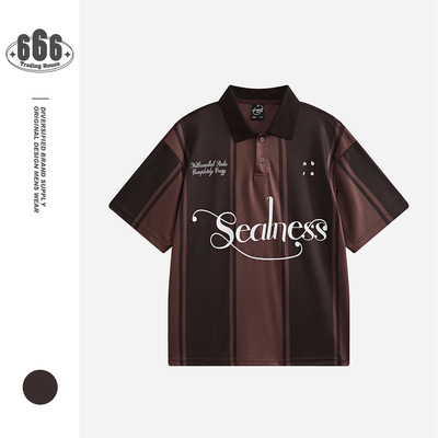 NotBrand夏季新款街头潮流足球服男T恤宽松翻领短袖POLO衫T96211