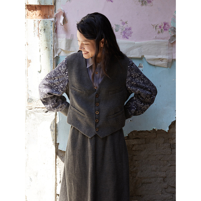 墨染肌理感休闲套装外套&半裙