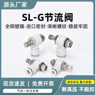 G螺纹气管快插接头节流阀SL6-01/4-M5/8-02/10-03/12-04带密封圈