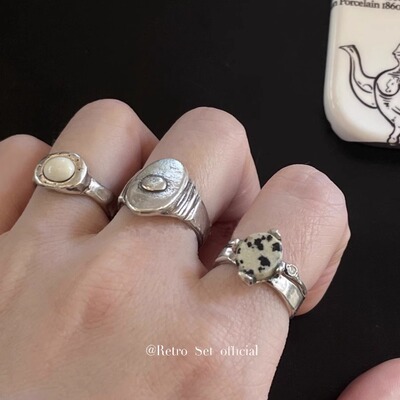 mars25女纯银复古手工做旧戒指