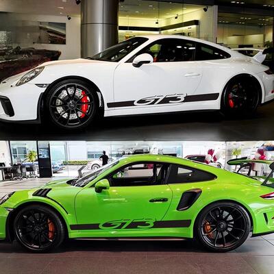 适用保时捷911GT3车身侧裙 GT3RS 992 997车贴拉花改装饰个性贴纸