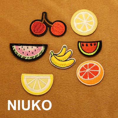 NIUKO 布贴 布标背胶烫印刺绣画DIY贴布水果西瓜香蕉樱桃可爱西柚