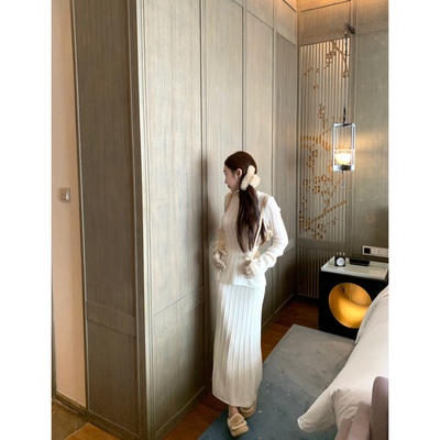 熊猫京京/全羊毛包臀长款半裙